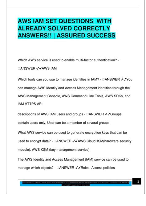 aws iam set questions with already solved correctly answers