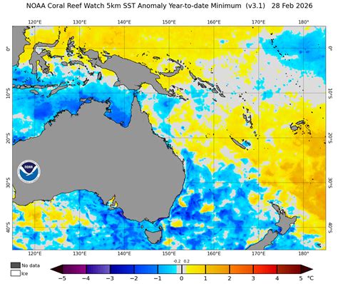 Noaa Coral Reef Watch Year To Date Minimum Global 5km Satellite Sea