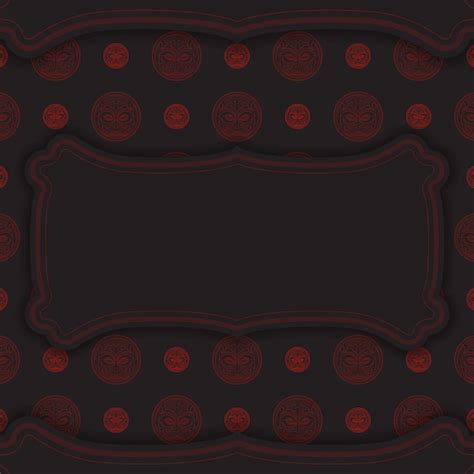 마스크 마오리 패턴이 있는 벡터 디자인 엽서 Black 색상 텍스트와 장식품을 위한 공간이 있는 초대 카드 디자인 프리미엄 벡터