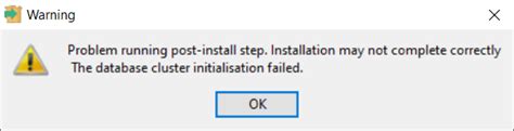 Postgresql Problem Running Post Install Step Installation May Not