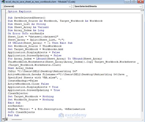 how to use excel vba to save a sheet as a new workbook without opening
