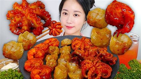 직접만든 쭈대새👀 ️바삭한 대창과 쭈꾸미새우 볶음🥰대창 먹방 쭈꾸미 먹방 Beef Intestinewebfoot Octopus Asmr Mukbang Eating