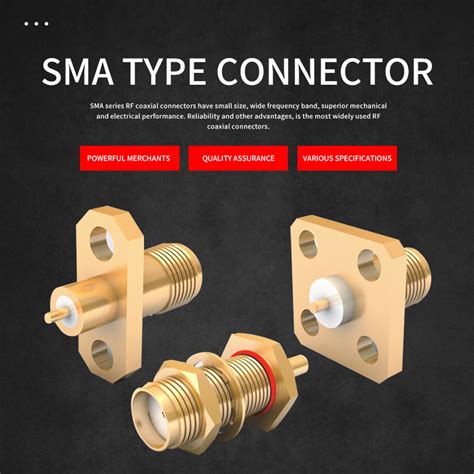 Sma Type Connector High Frequency Rf Coaxial Connector Sma Female To