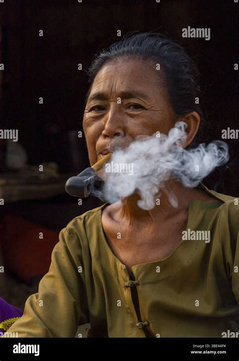 Marma Woman Smoking A Cigar Chittagong Division Rowangchhari