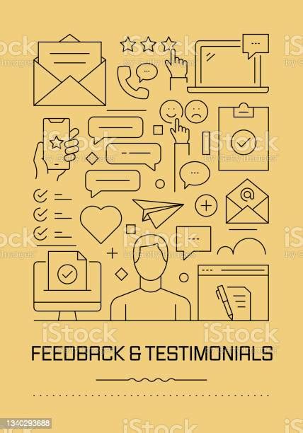 피드백 및 평가 관련 현대 라인 디자인 브로셔 포스터 전단지 프리젠 테이션 템플릿 벡터 일러스트 0명에 대한 스톡 벡터 아트 및