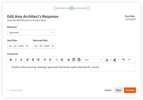 Edit A Submittal Response Procore