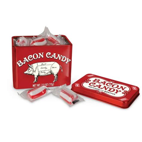 Bacon Flavored Candy Tin 1 Unit