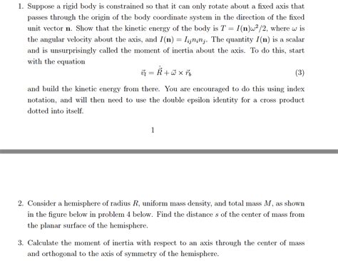 Solved Suppose A Rigid Body Is Constrained So That It Can Chegg
