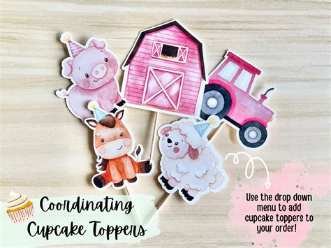 Farm Cake Topper Birthday Cake Topper Tractor Cake Topper Etsy