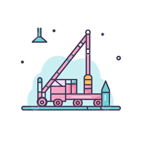 흰색 바탕에 건설 크레인 아이콘 벡터 흰색 바탕에 드릴링 장비를 묘사한 직계 아이콘 Flaticon 및 드리블에 의한 벡터