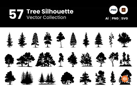 57 Tree Silhouette Git Aset