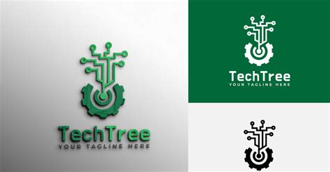 Engineering Tech Tree Gear Logo Design TemplateMonster