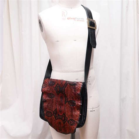 Amazonian Python Cross Body Bag With Cordovan Lacing