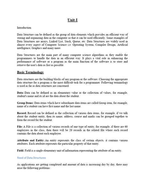 unit i ds pdf queue abstract data type data type