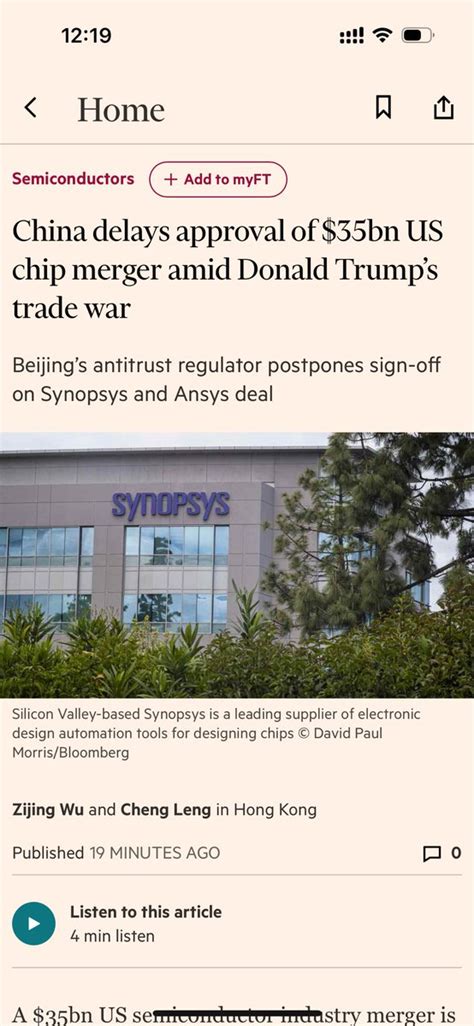 Chinas Samr Delays 35 Billion Synopsys Ansys Merger Amid Eda Tools Ban And Us Trade Tensions
