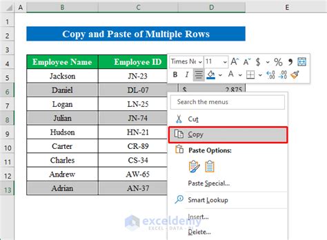 How To Copy And Paste Multiple Cells In Excel 9 Quick Methods