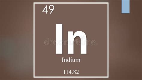 Indium Chemical Element Symbol On Brown Simple Background Stock Illustration Illustration Of