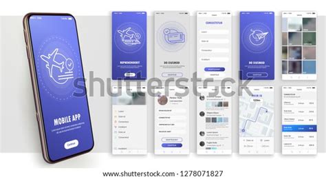 Design Mobile Application Ui Ux Set Stock Vector Royalty Free 1278071827 Shutterstock
