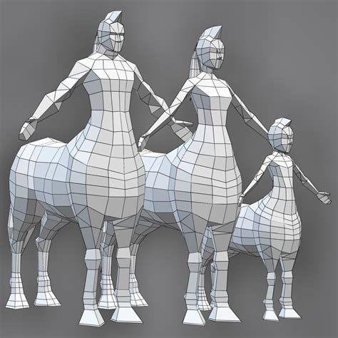 Low Poly Centaurs Model Turbosquid 2081440