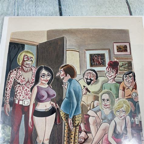 1972 Sexy Adult Cartoon Party Vintage Print Adposter Pinup Art