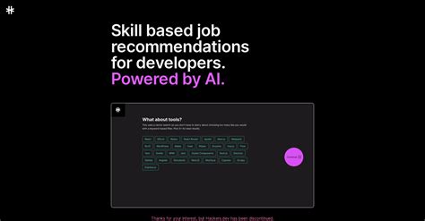hackers dev developer job recommendations ai database