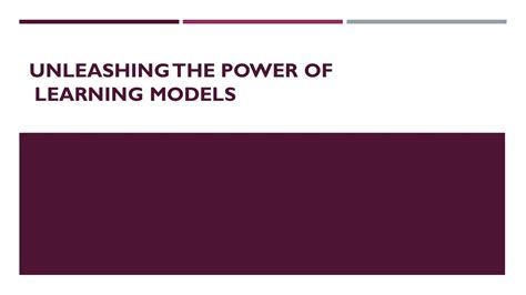 Learning Model Presentation Free To Download