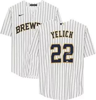 Christian Yelich Milwaukee Brewers Autographed White Nike Replica