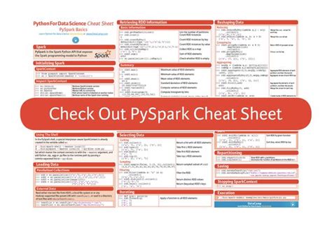 PySpark Cheat Sheet Spark In Python Https Datacamp Com Community Blog Pyspark Cheat Sheet