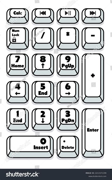Computer Gamer Keyboard Keypad Keys Vector Stock Vector Royalty Free 2211571199 Shutterstock