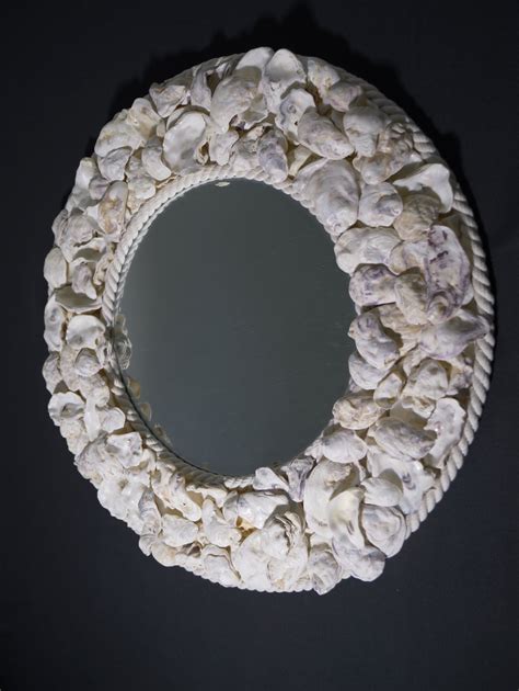 Large Round Oyster Seashell Mirror Folksy