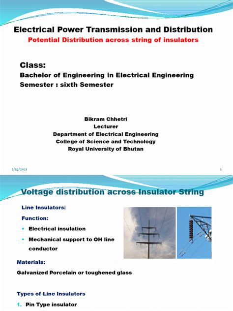 Introduction 4 Potential Distribution In Insulator String Pdf Insulator Electricity