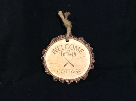 6” Round Faux Sliced Log Hanging Sign Christmas Tyme