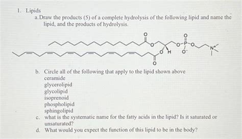 Solved Lipids A Draw The Products Of A Complete Chegg