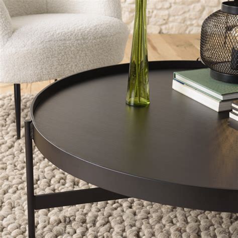 Table Basse Ronde Bois Métal Noir Corumba Tables Basses Pier Import