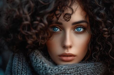 Premium Photo Beautiful Woman With Curly Hair Captured In A Frame