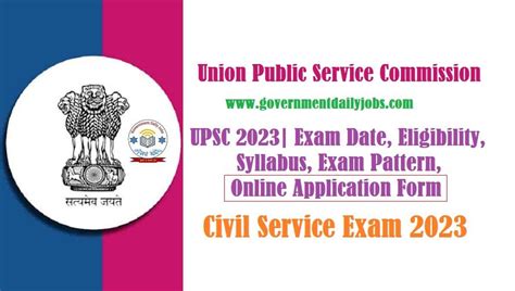Upsc Cse 2023 Notification Prelims Exam Date Eligibility Online Application Form Artofit