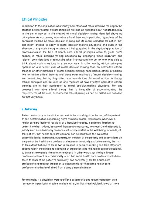 Document Theories And Principle Of Bioethics Ethical Principles In