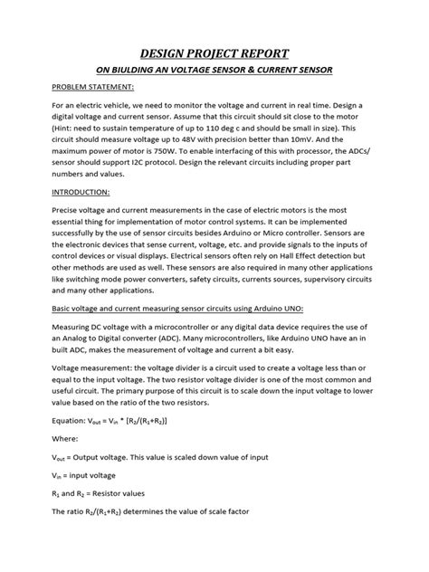 Design Project Report Pdf Analog To Digital Converter Voltage