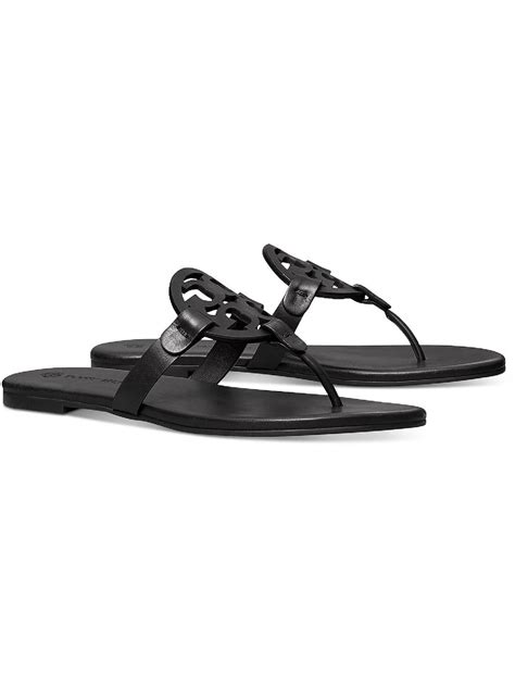 Tory Burch Miller Soft Womens Leather Memory Foam Slide Thong Sandals
