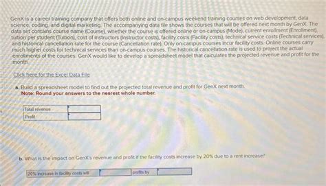 Solved Genx Is A Career Training Company That Offers Both