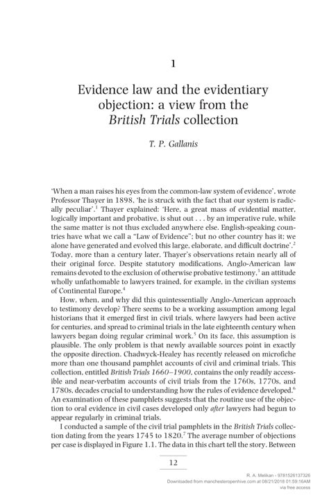 Pdf Evidence Law And The Evidentiary Objection