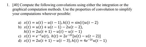 Solved 1 40 Compute The Following Convolutions Using