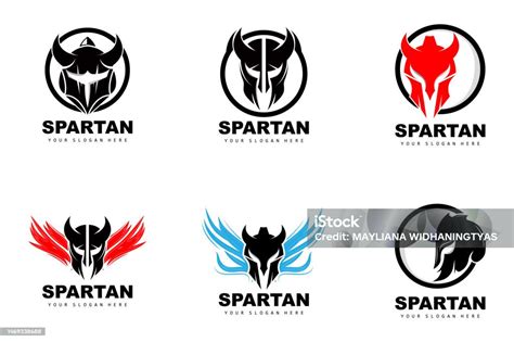 스파르타 로고 벡터 바이킹 야만용사 전쟁 헬멧 디자인 제품 브랜드 일러스트 레이 션 0명에 대한 스톡 벡터 아트 및 기타 이미지 0명 3차원 형태 검 Istock