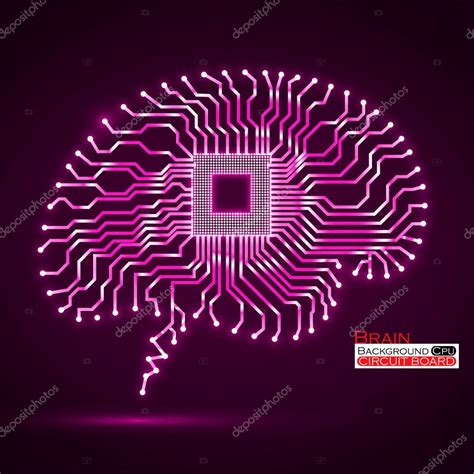 Neon Brain Cpu Circuit Board Vector Illustration Eps 10 — Stock Vector © Vladystock 72836437