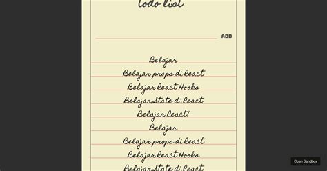 React Todolist Codesandbox