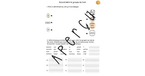 Exercice Accord Dans Le Groupe Du Nom