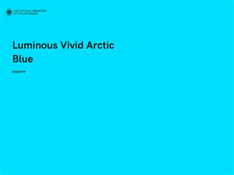Luminous Vivid Arctic Blue Color 00dfff The Official Register Of
