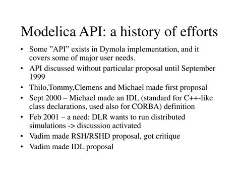 Ppt Distributed Simulation Architecture And Modelica Api Powerpoint