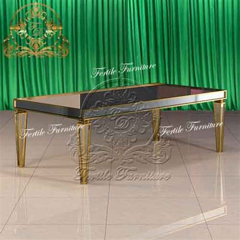 Collapsible Dining Table In Gold Color For Sale