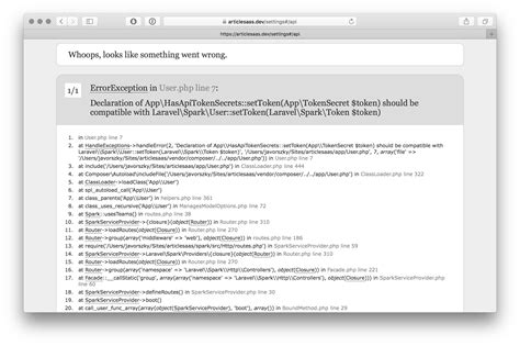 I Modified The Token Authentication In Laravel Spark